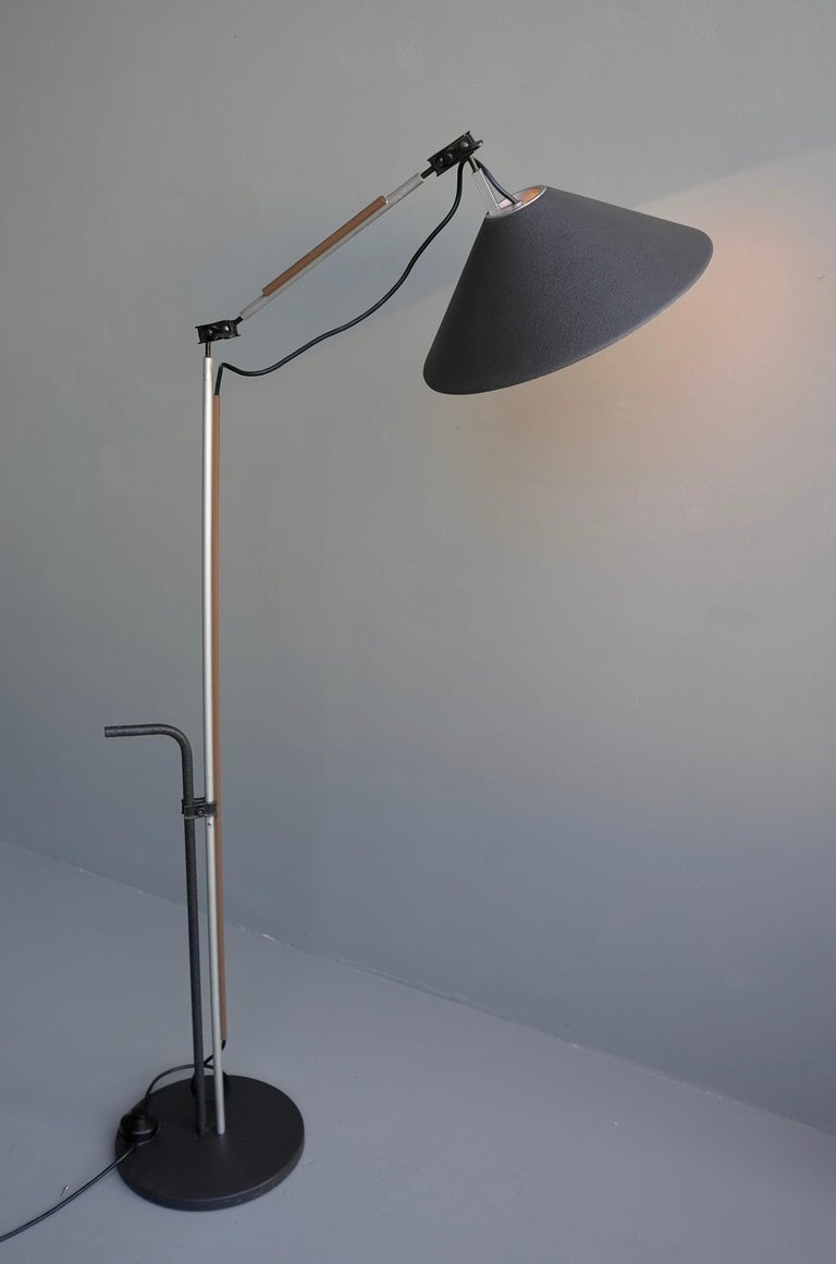 Enzo Mari Adjustable Floor Lamp "Aggregato" with Anthracite Shade ...
