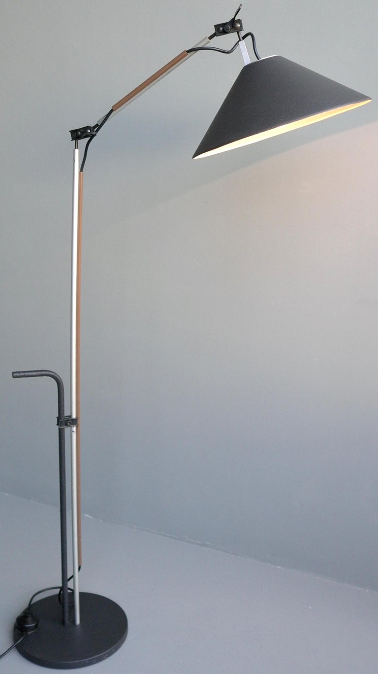 Enzo Mari Adjustable Floor Lamp "Aggregato" with Anthracite Shade ...