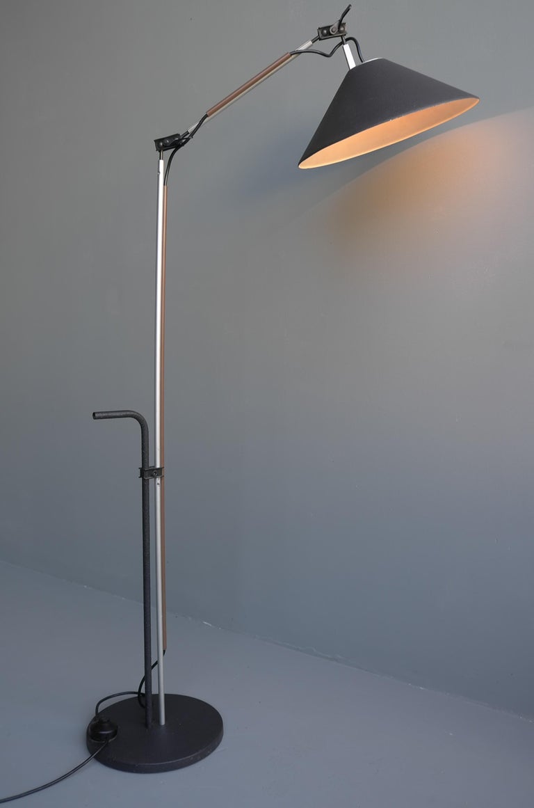 Enzo Mari Adjustable Floor Lamp "Aggregato" with Anthracite Shade ...