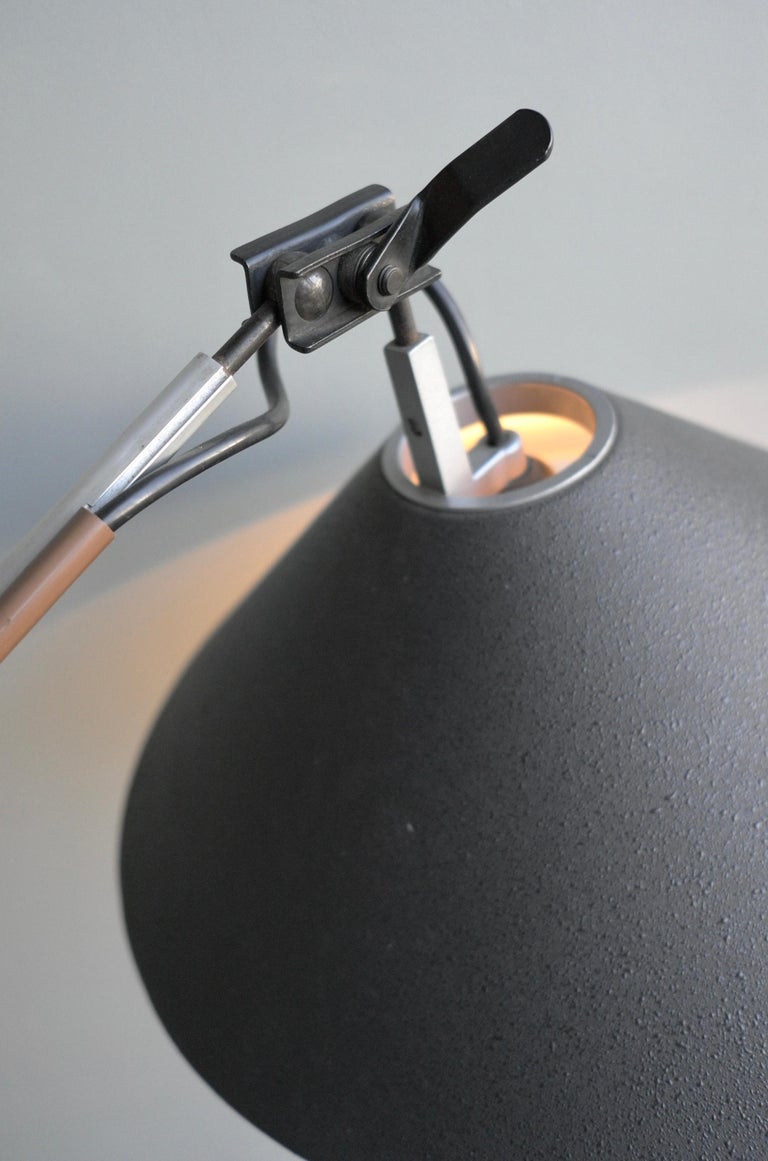 Enzo Mari Adjustable Floor Lamp "Aggregato" with Anthracite Shade ...