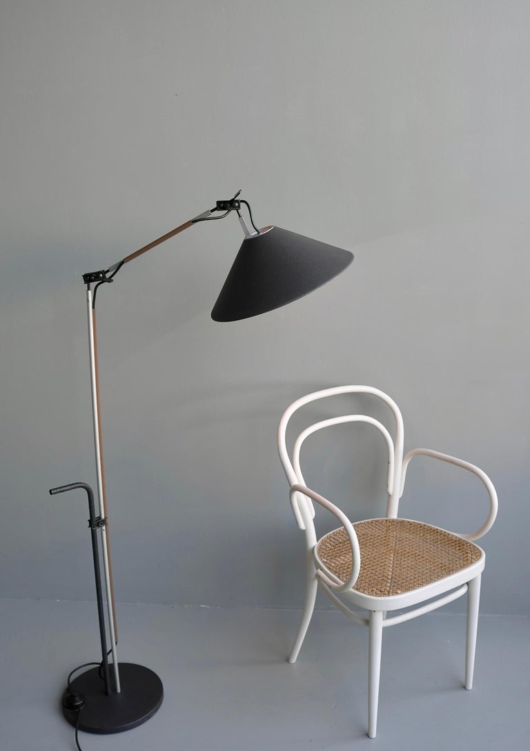 Enzo Mari Adjustable Floor Lamp "Aggregato" with Anthracite Shade ...
