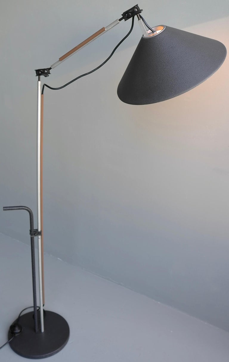 Enzo Mari Adjustable Floor Lamp "Aggregato" with Anthracite Shade ...