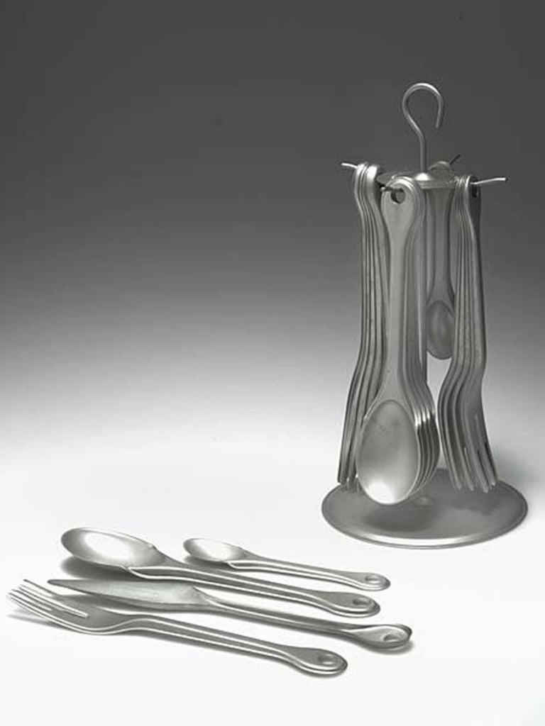 Enzo Mari Cutlery Set for Six Piuma in Stainless Steel for Zani and ...