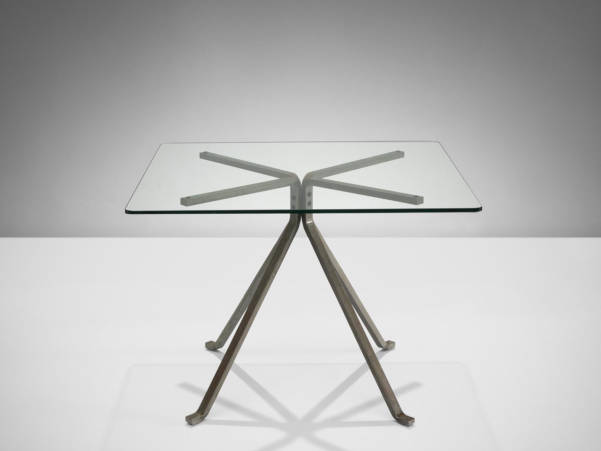 Enzo Mari for Driade 'Cugino' Table in Glass and Brushed Steel For Sale ...