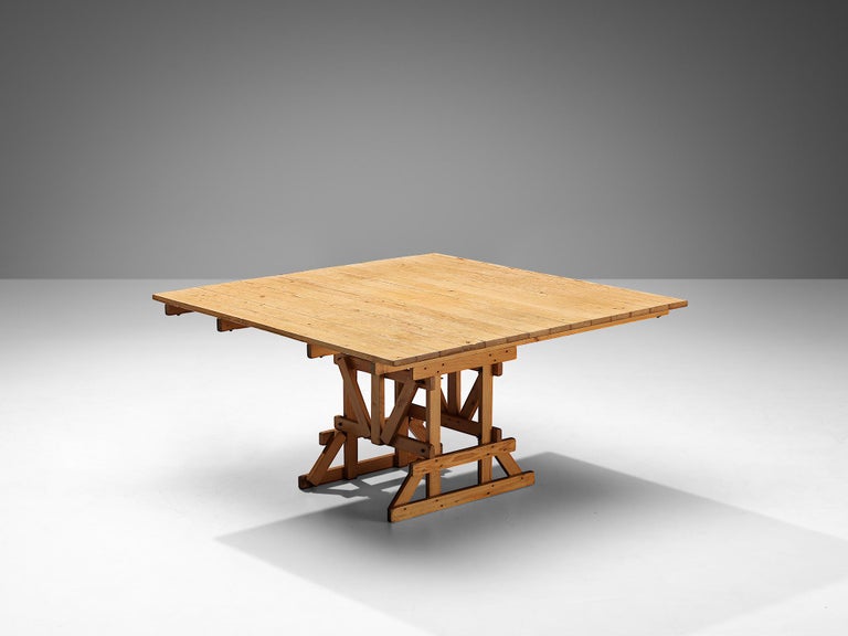 Enzo Mari for Simon International 'Ics' Table in Pine For Sale at 1stDibs
