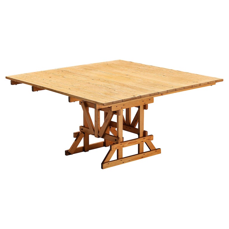 Enzo Mari for Simon International 'Ics' Table in Pine For Sale at 1stDibs