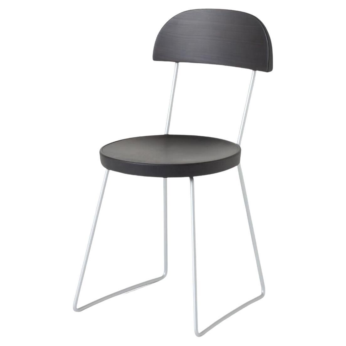 Enzo Mari 'Po' Dining Chair in Darkly Stained Japanese Cedar and Steel ...