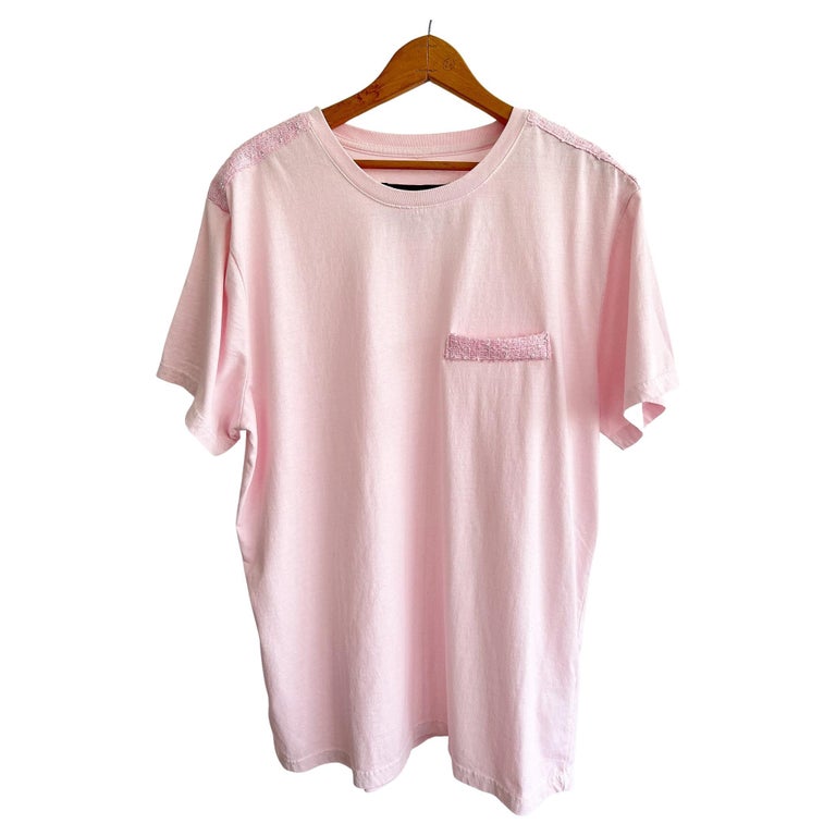 Epaulettes Light Pink T-Shirt Chanel Pink Tweed Organic Cotton J ...