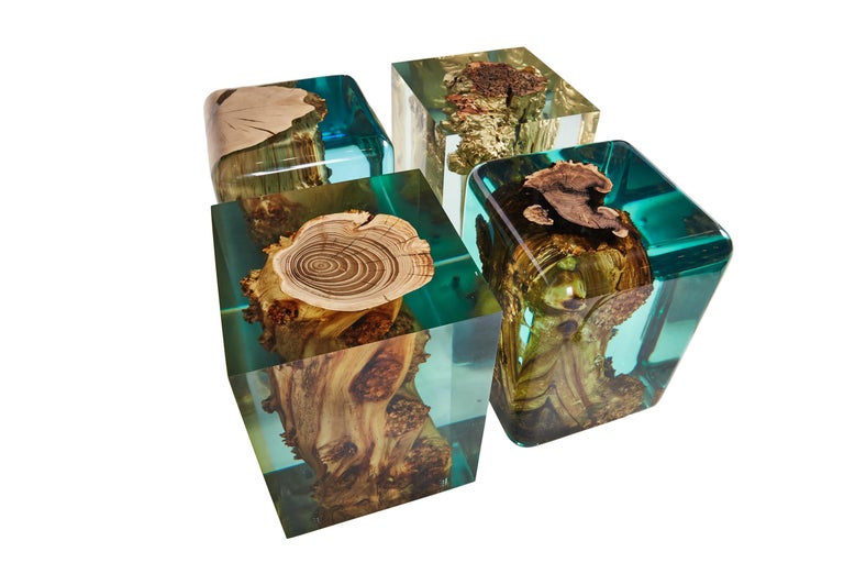 Epoxy Resin Stool, Walnut Stump Stool, Ready to Ship For Sale at ...