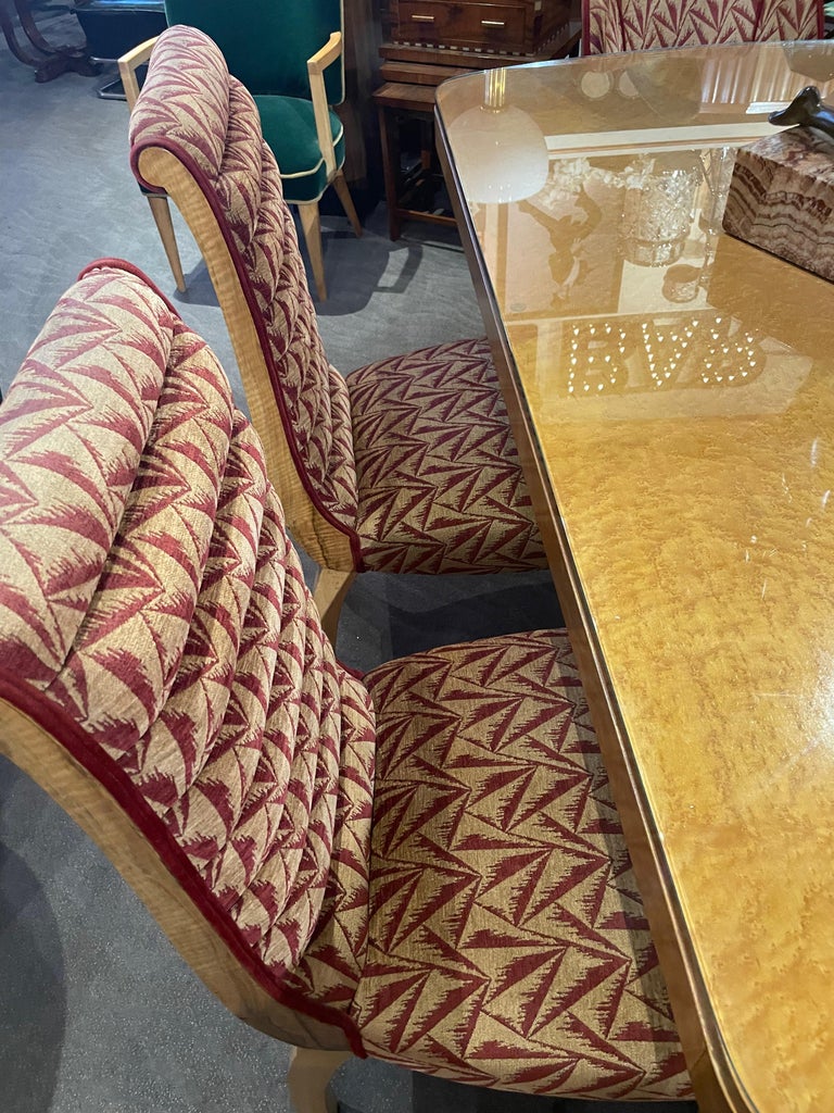 Epstein English Art Deco Dining Table with 6 Cloud Dining Chairs For ...