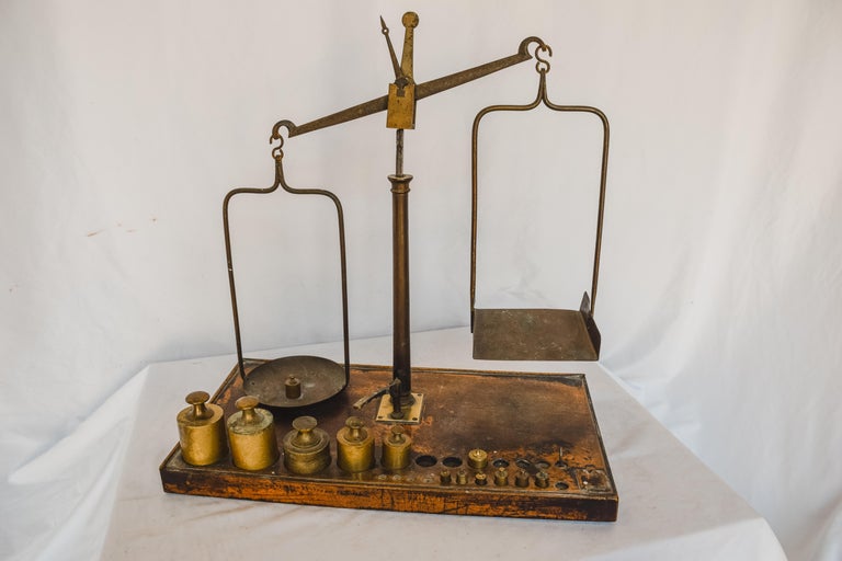 Equal Arm Brass Scale with Weights For Sale at 1stDibs | equal scale