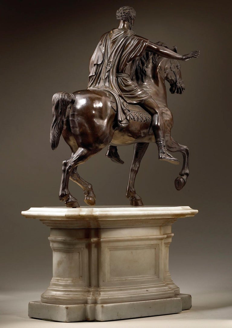 Equestrian Bronze Statue of Roman Emperor Marcus Aurelius For Sale at ...