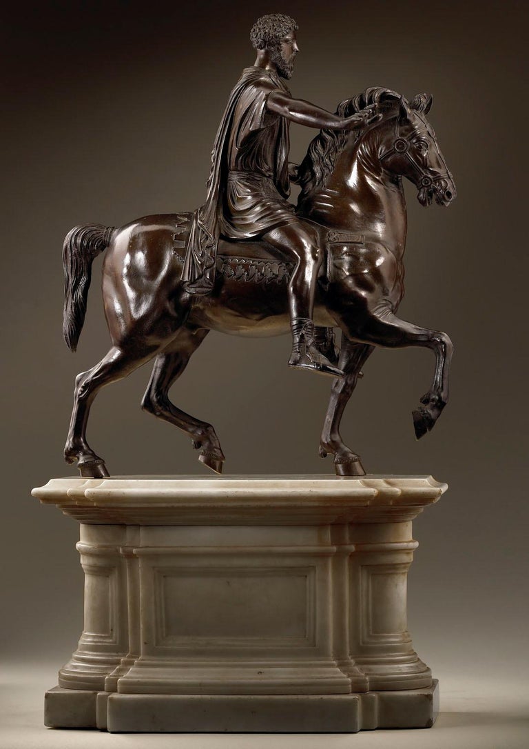 Equestrian Bronze Statue of Roman Emperor Marcus Aurelius For Sale at ...
