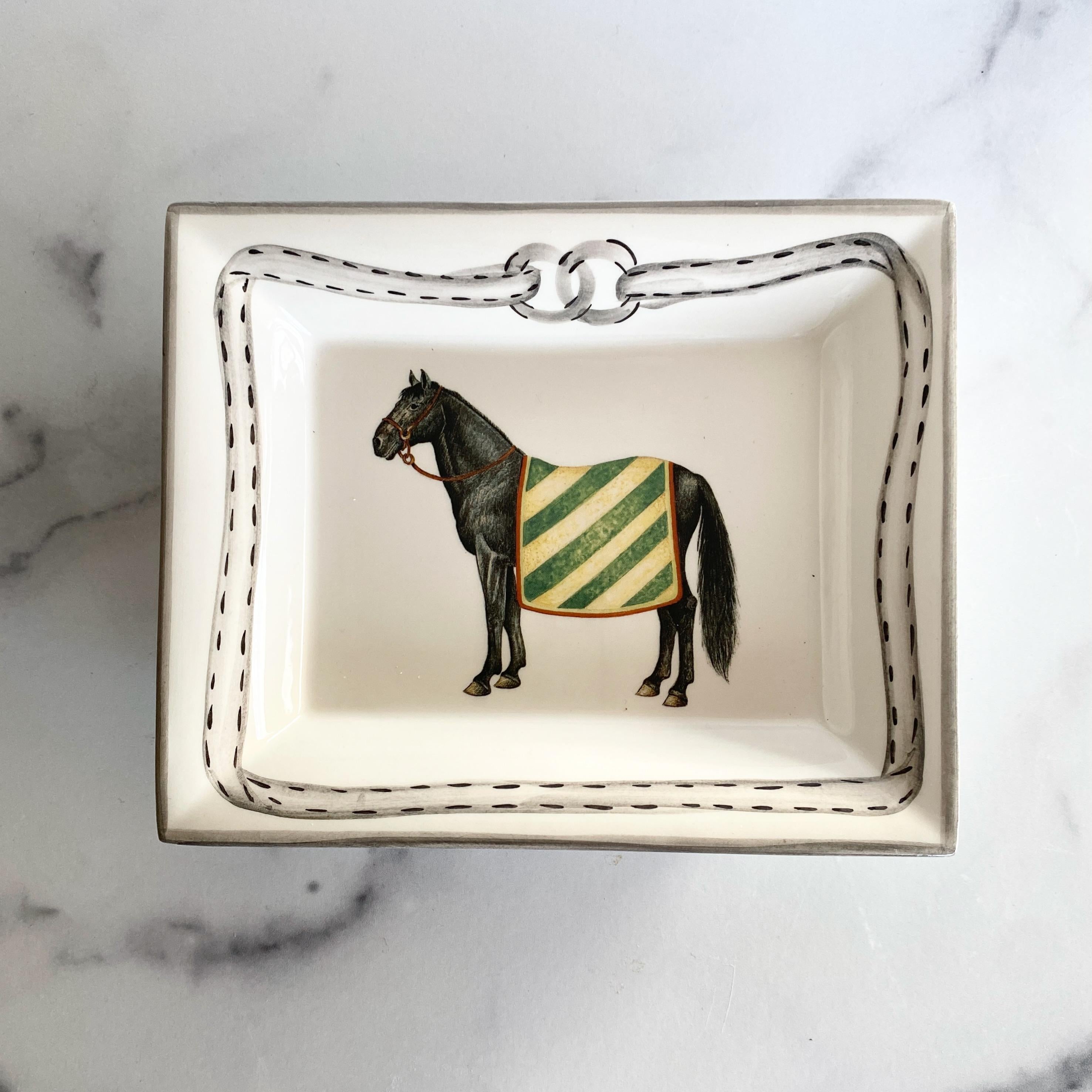 Equestrian "Devon" Change Tray/ Yellow, Made in Italy at 1stDibs