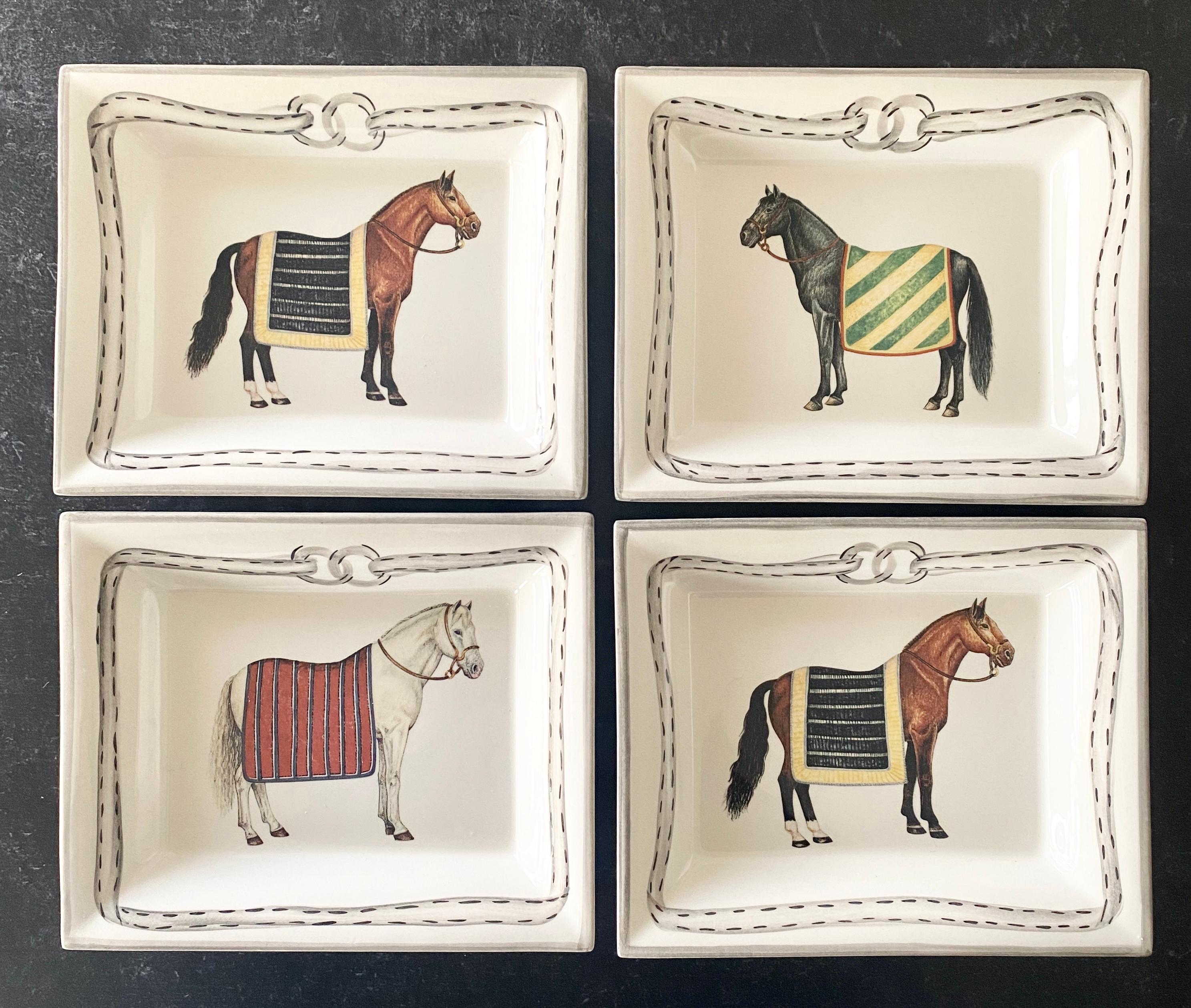 Equestrian "Devon" Change Tray/ Yellow, Made in Italy at 1stDibs