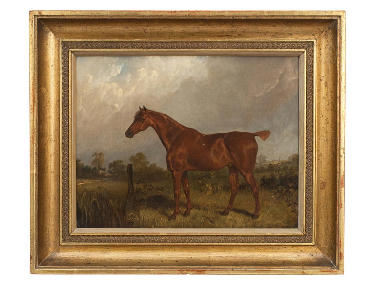 Equestrian Portrait Painting of a Chestnut Horse For Sale at 1stDibs
