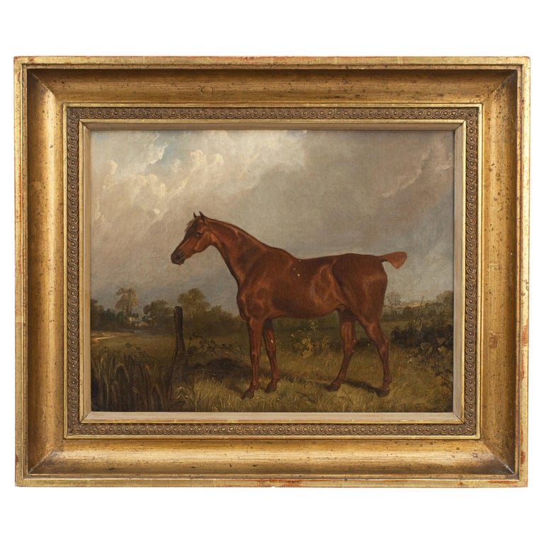 Equestrian Portrait Painting of a Chestnut Horse For Sale at 1stDibs