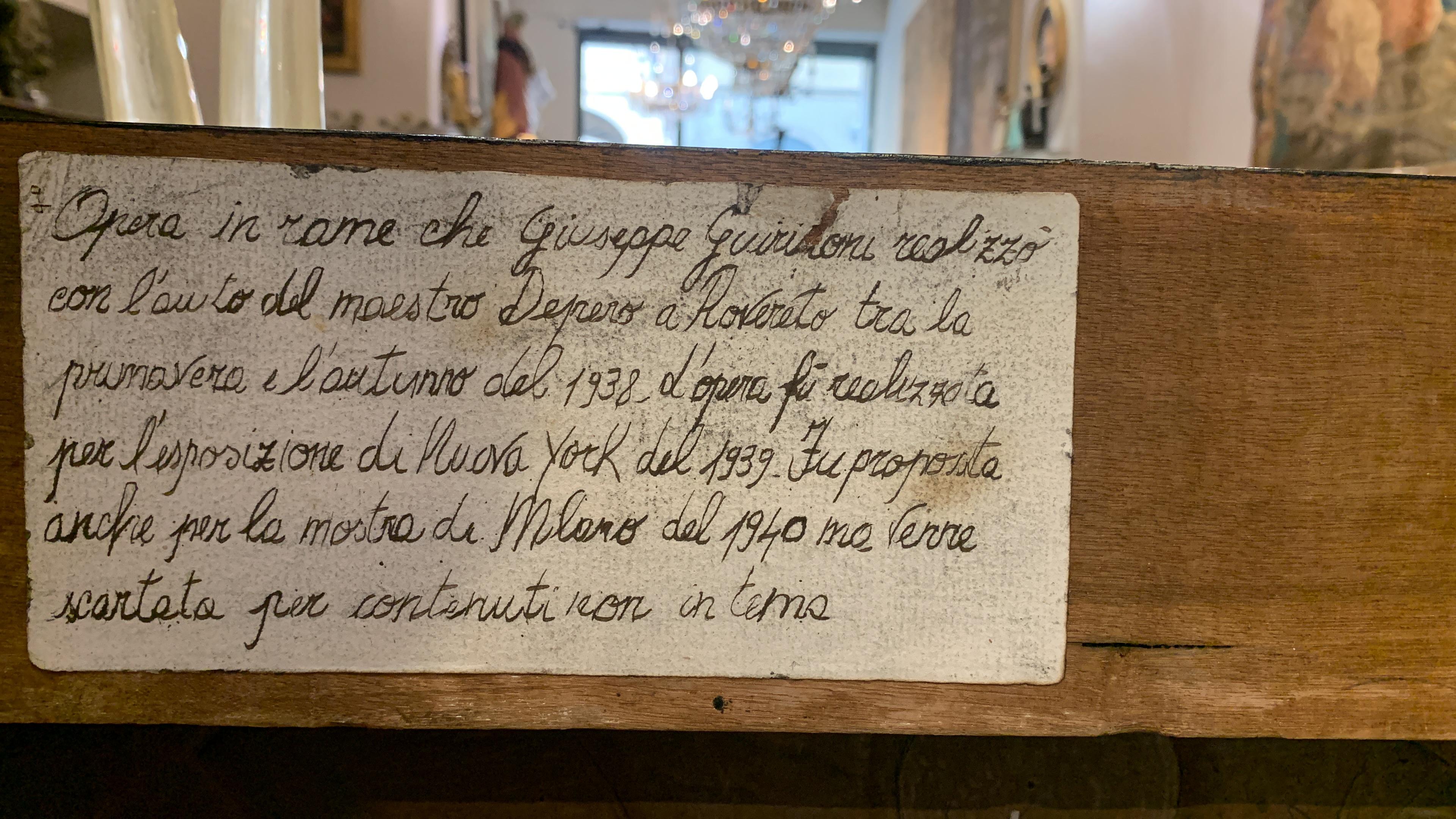 'Equilibrium', Futurist Panel in Copper, 1938 For Sale at 1stDibs