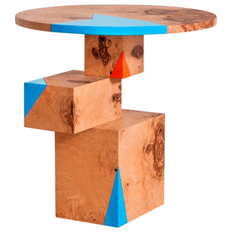 Limited Edition Singer Side Table with Aged Beech Slab Top at 1stDibs