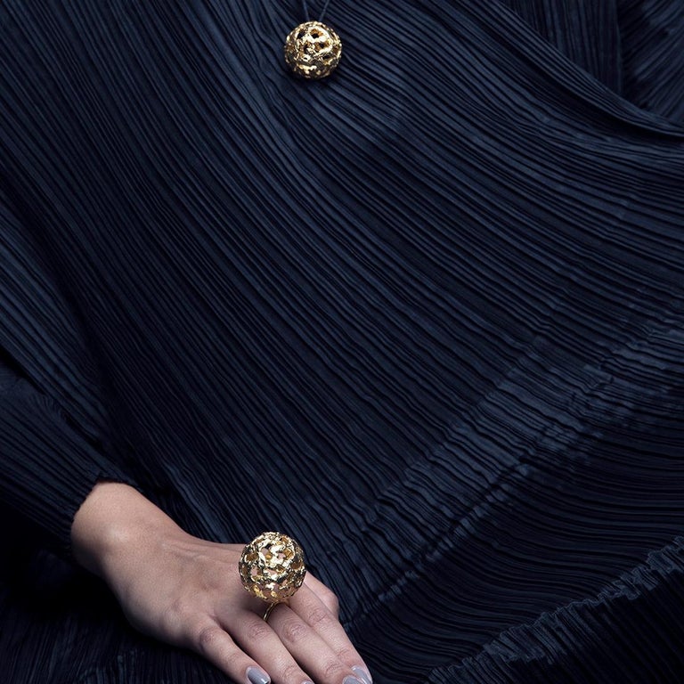 Customizable Equilibrium Spherical Textured Ring For Sale at 1stDibs