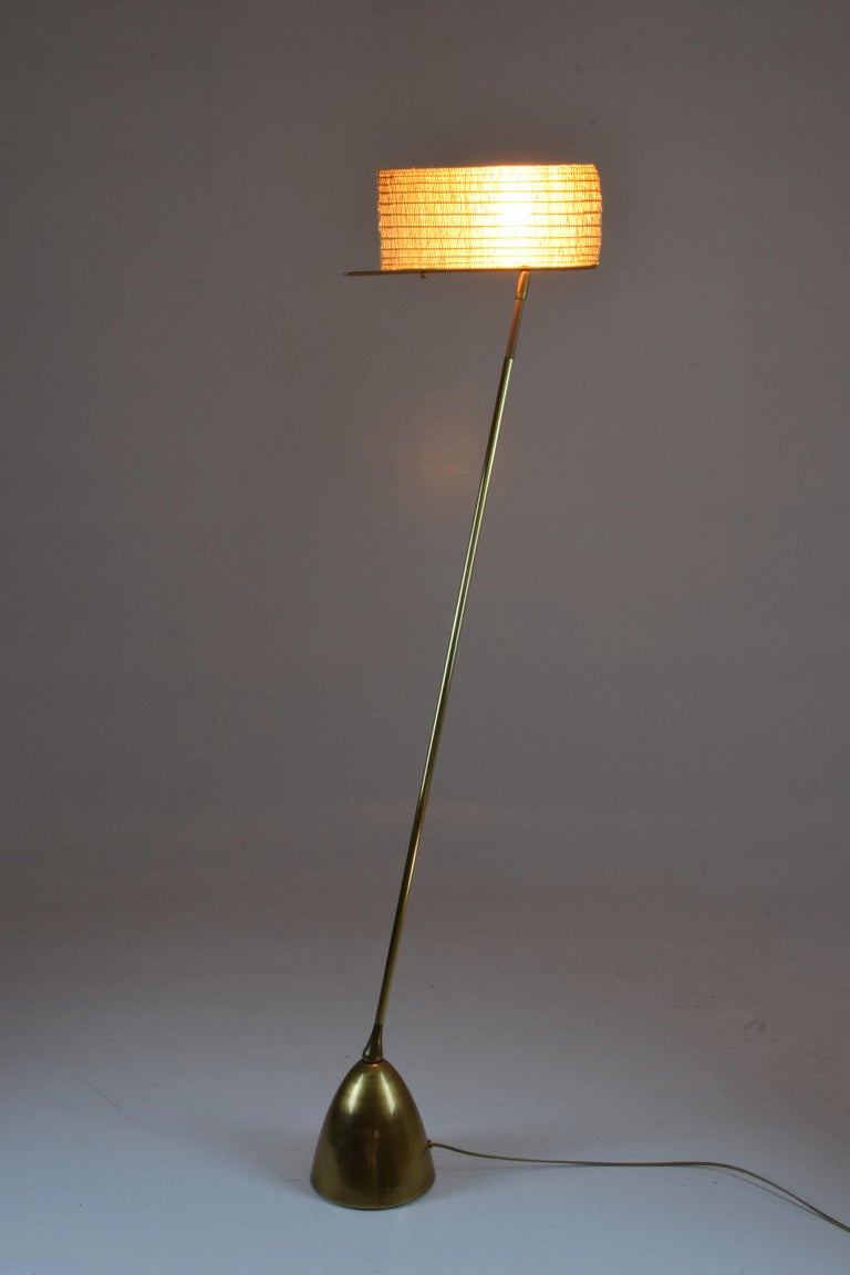 De-Light F2 Articulating Brass Wicker Floor Lamp, Flow Collection For ...