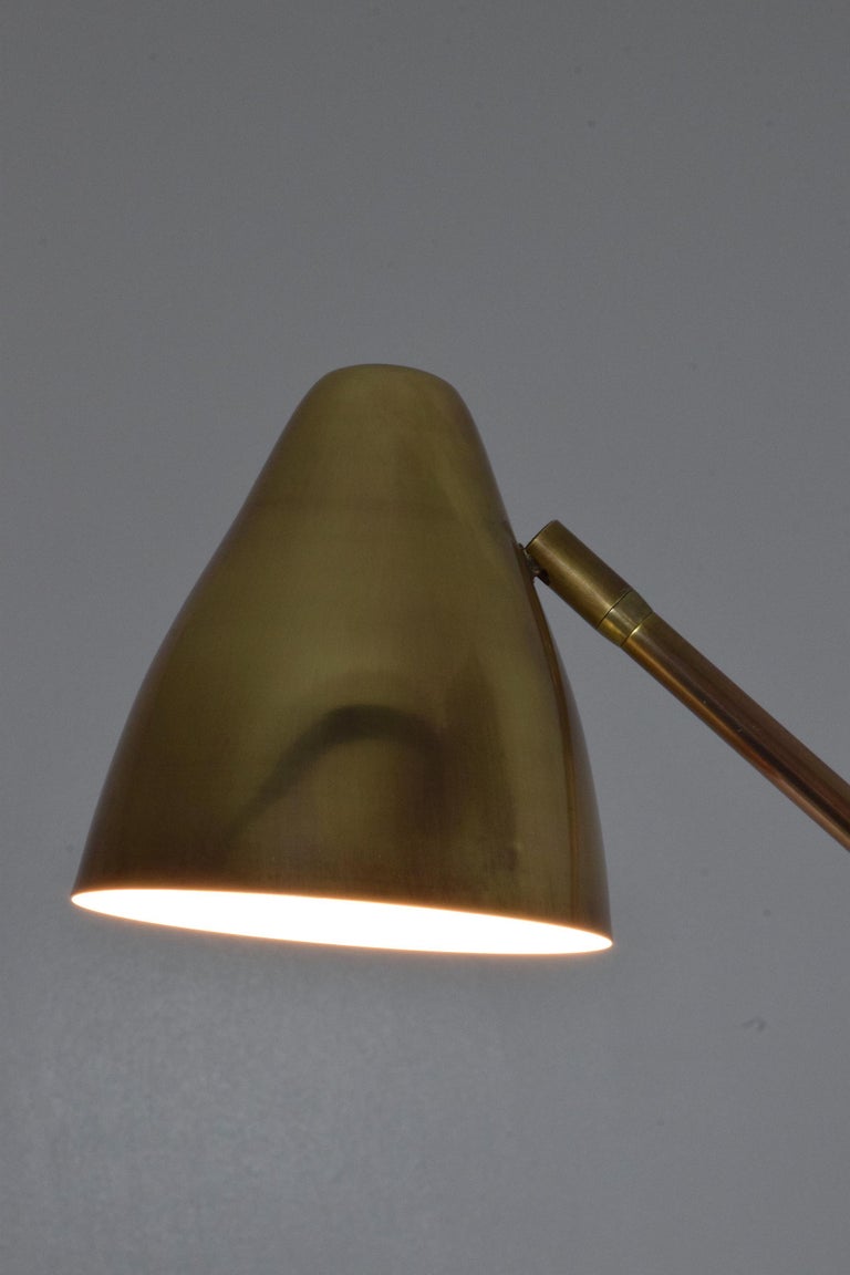 De.Light F3 Contemporary Articulating Brass Floor Lamp, Flow Collection ...