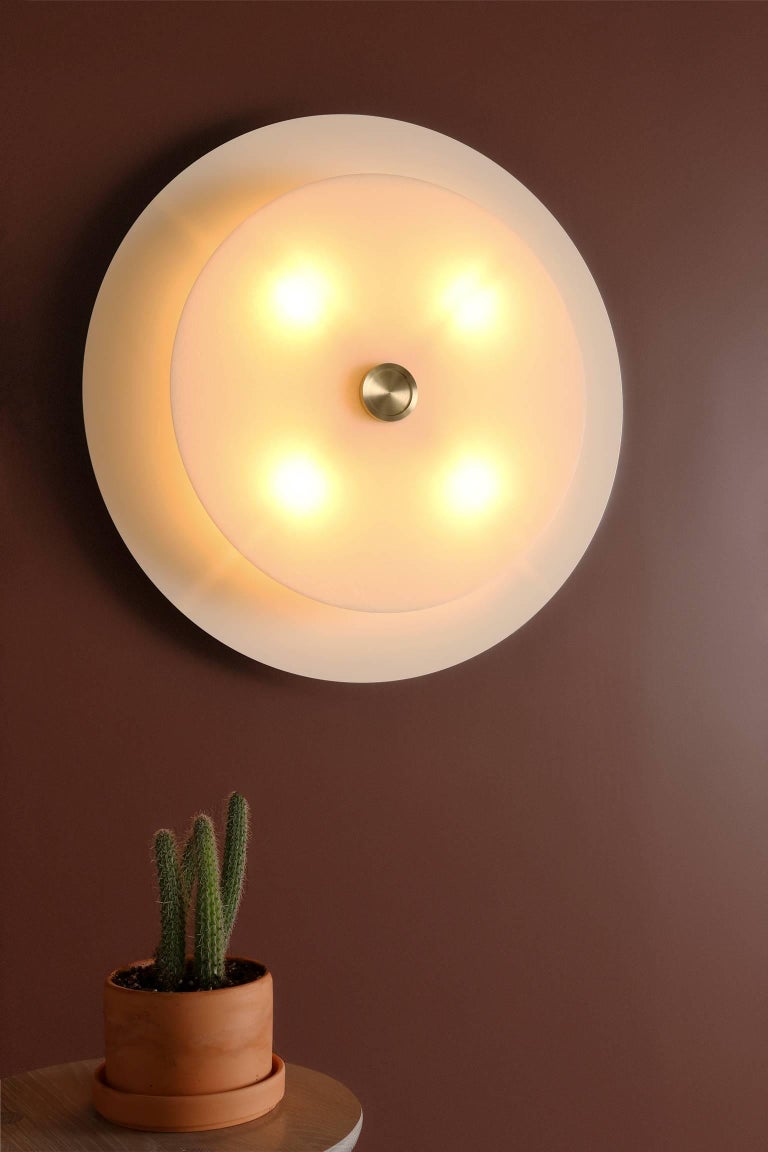Equinox Circular Wall Sconce with Hand-Rolled Glass Front Plate, by ...