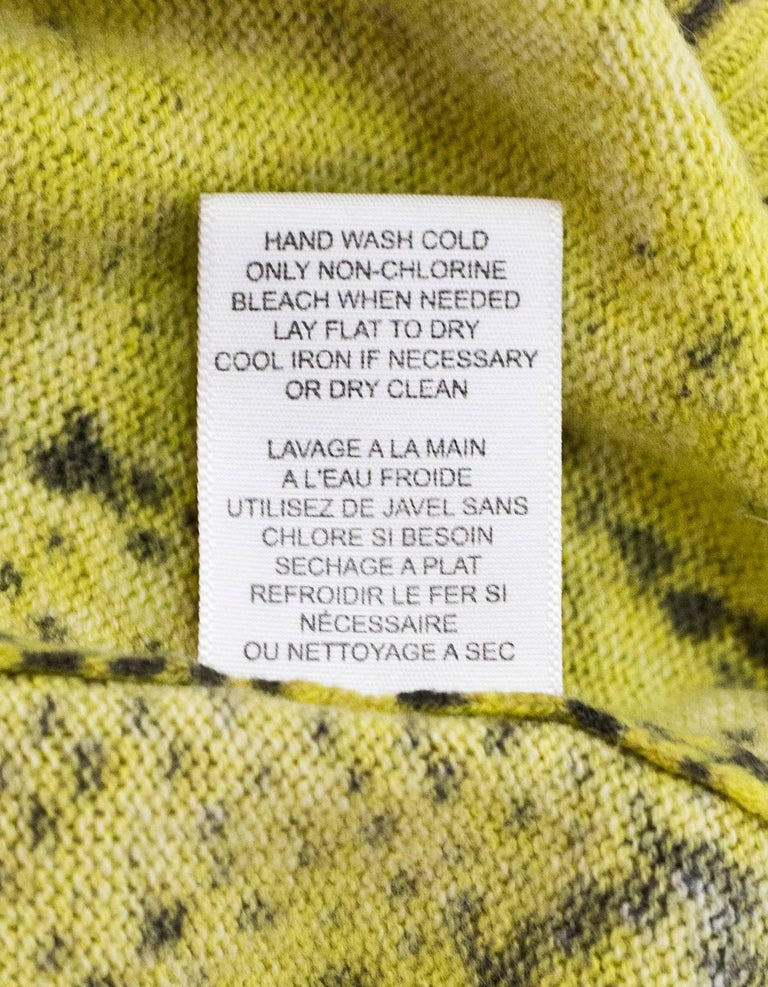 Equipment Yellow Cashmere Snake Print Sweater Sz XS For Sale at 1stDibs ...