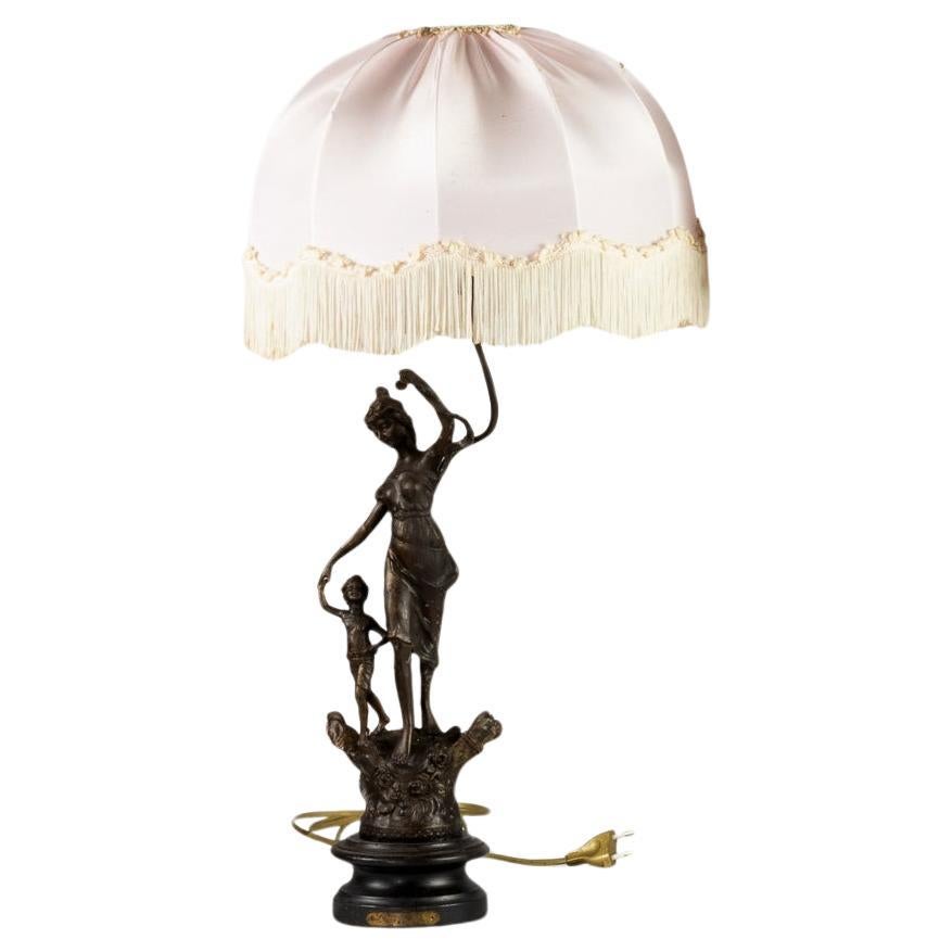 Erato Muse of Dance Table Lamp Brocade, 19th Century For Sale at 1stDibs