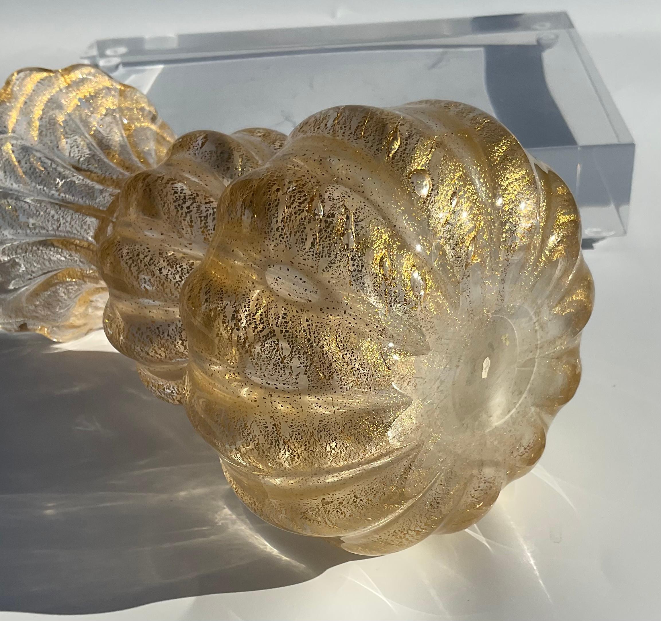 Ercole Barovier Barovier and Toso Murano Cordonato D’oro Vase circa 1950s Gold For Sale at 1stDibs