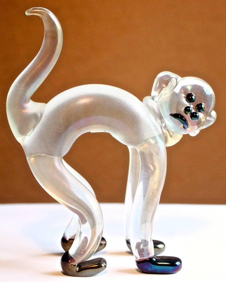 Ercole Barovier Murano Glass Monkey Sculpture, Italy, circa 1930 For ...