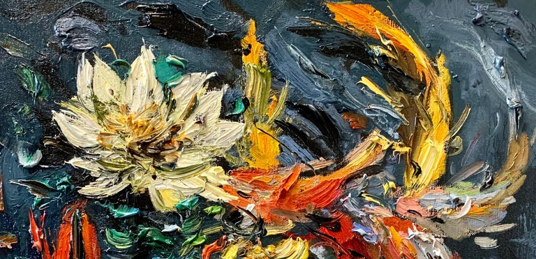 Eric Alfaro - Koi Fish ,Impressionism, Cuban Artist, oil painting, Koi ...