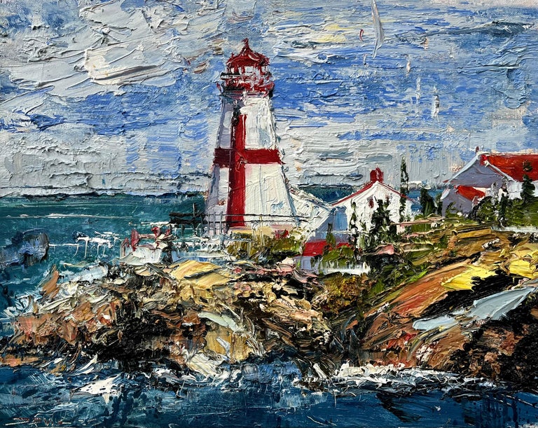 Eric Alfaro - Lighthouse View, Oil Painting For Sale at 1stDibs