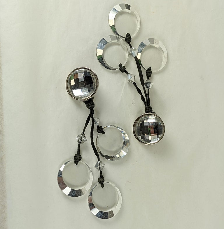 Eric Beamon Crystal Drop and Suede Earrings For Sale at 1stDibs