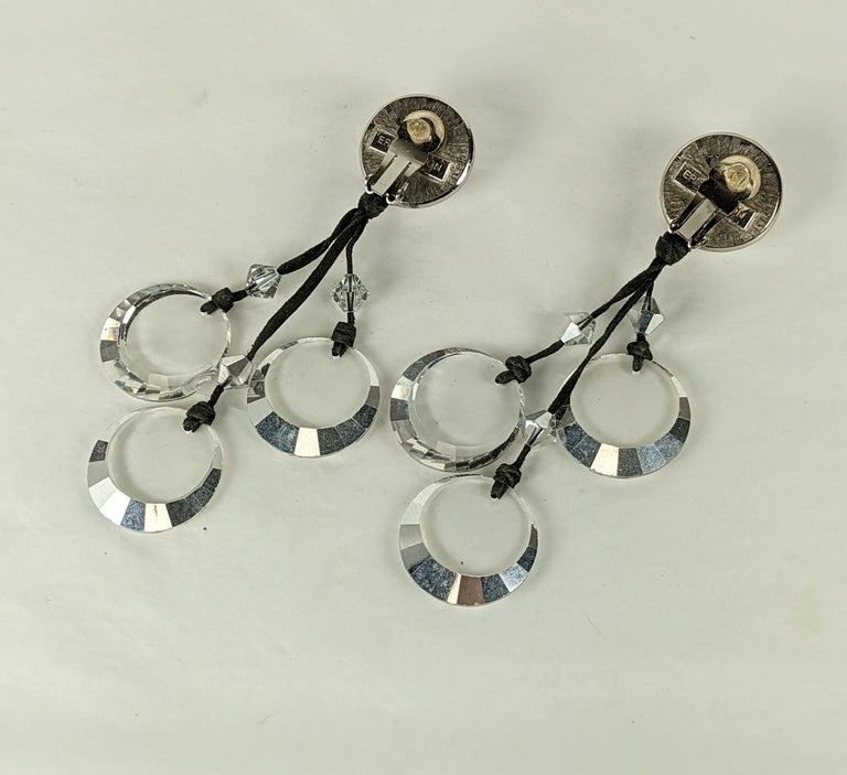 Eric Beamon Crystal Drop and Suede Earrings For Sale at 1stDibs