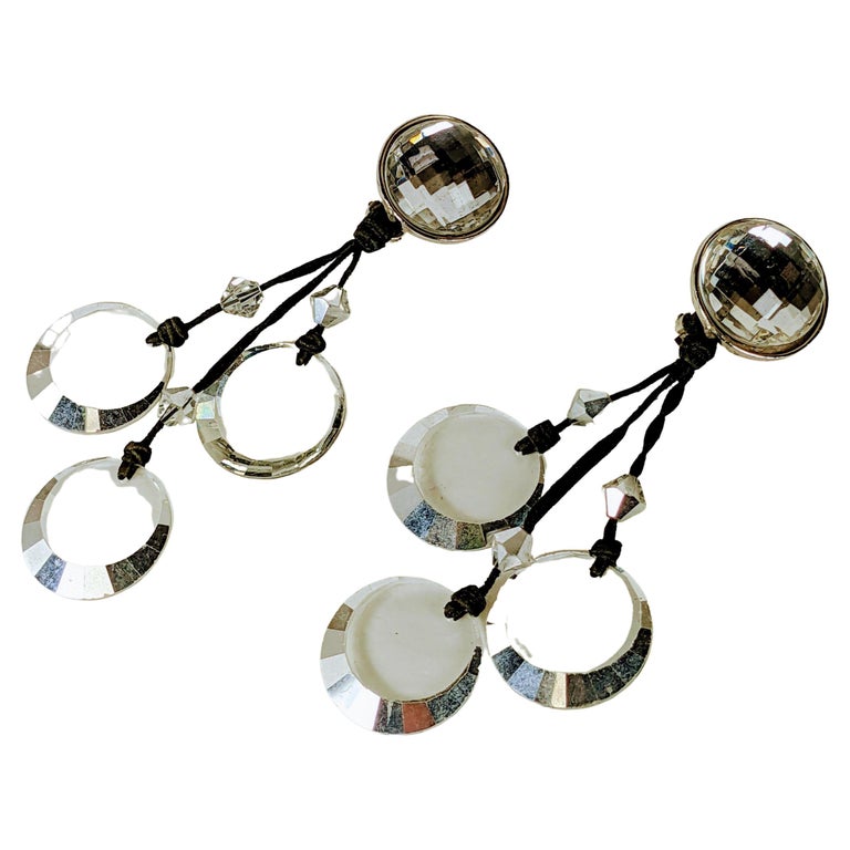 Eric Beamon Crystal Drop and Suede Earrings For Sale at 1stDibs