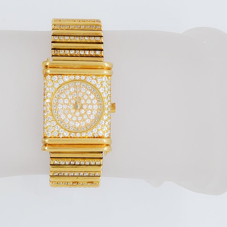 Eric Bertrand 18k Yellow Gold and Diamond Watch with 3 Bands For Sale ...
