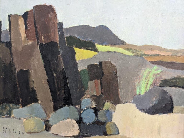 Eric Cederberg - 1951 Vintage Expressionist Landscape Framed Oil ...