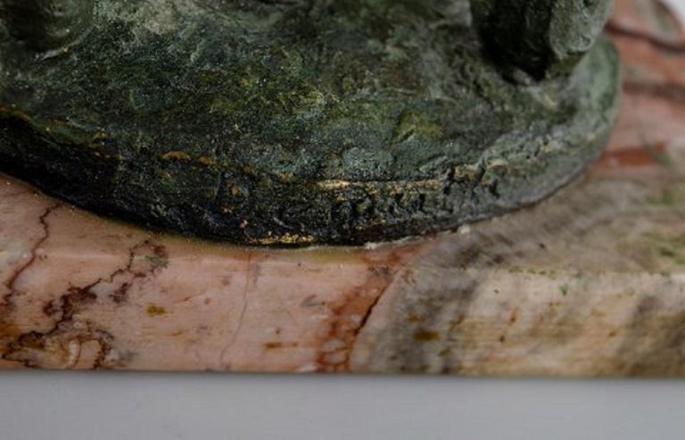 Eric Demuth, Swedish Sculptor, Bronze Sculpture on Marble Base, Young ...