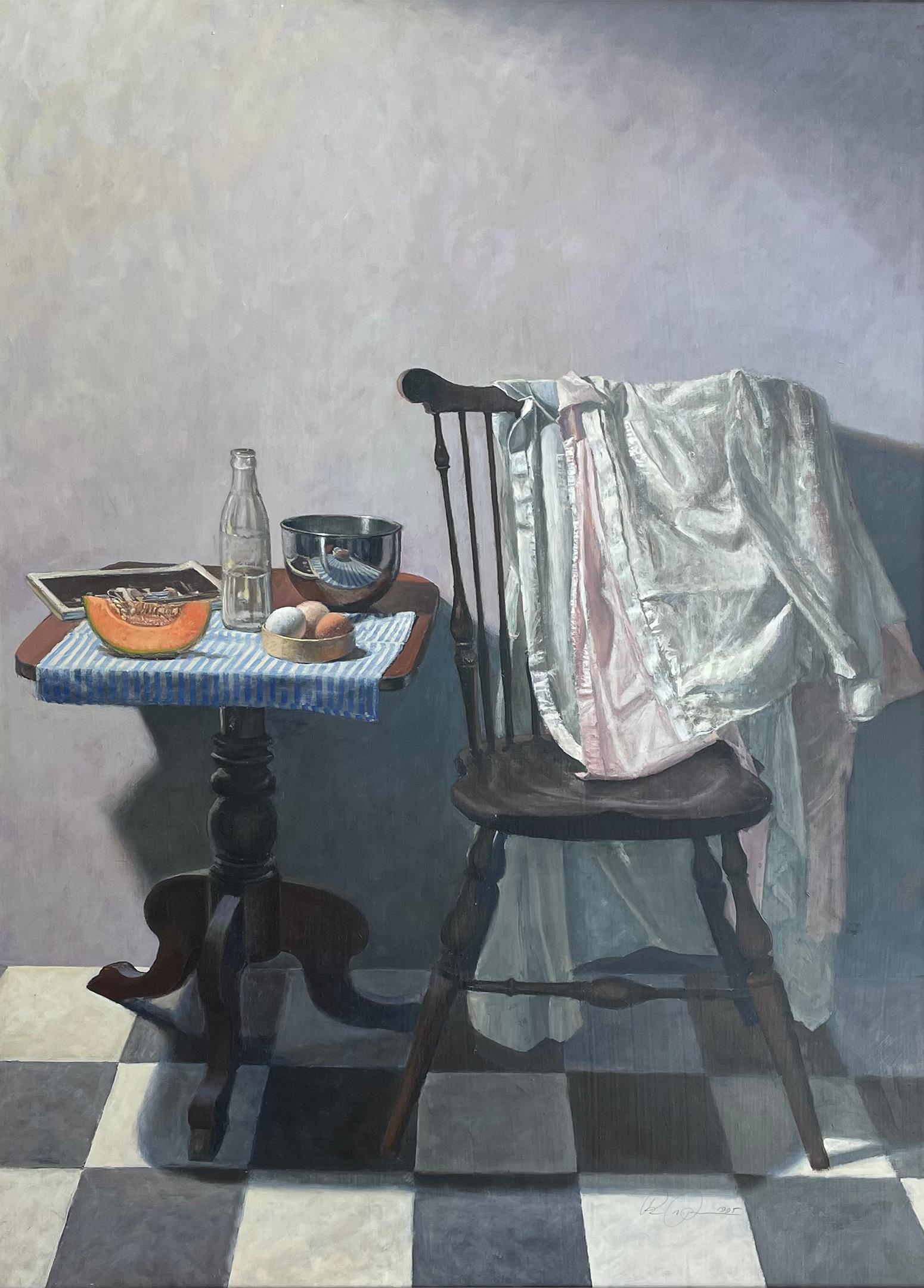 Joseph Q. Daily - Realist oil painting featuring roses, "Symphony in ...