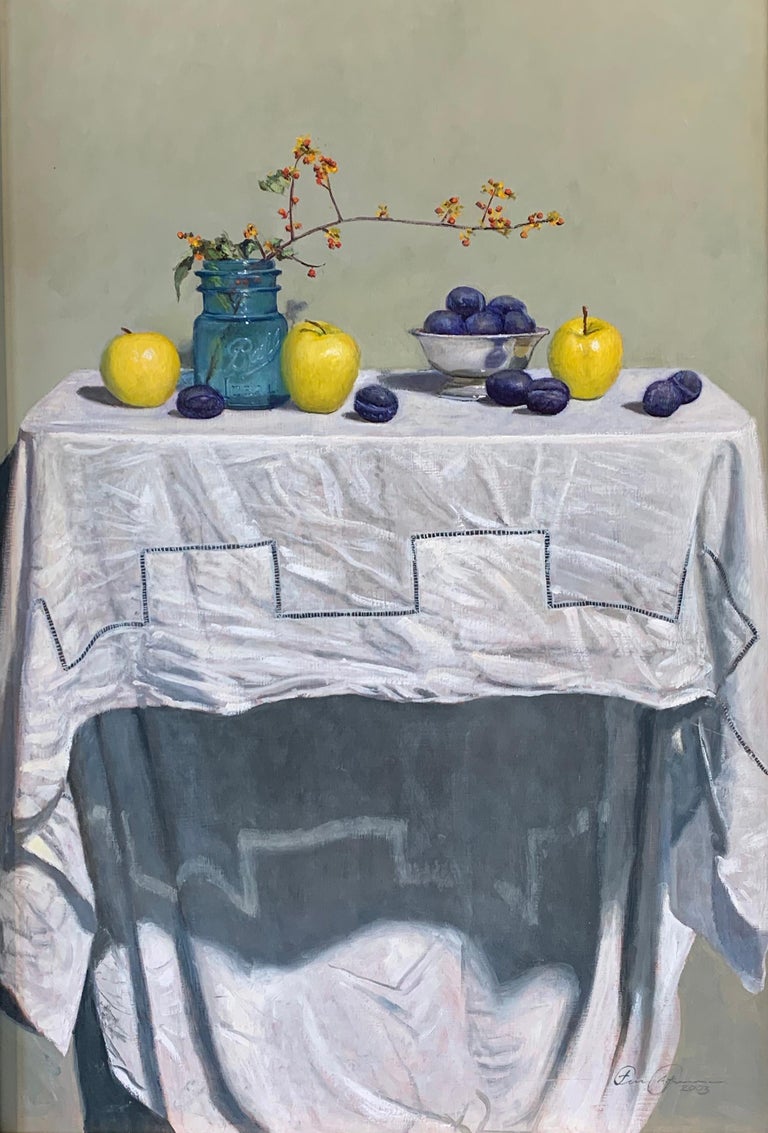 Eric Forstmann - Still Life with Apples and Plums For Sale at 1stDibs