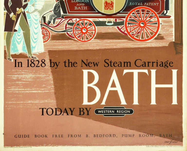 Eric Fraser - Original Vintage Travel Poster Bath British Railways ...