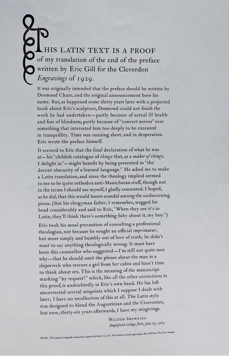 Eric Gill - A note on the Latin preface to Eric Gill's introduction for ...
