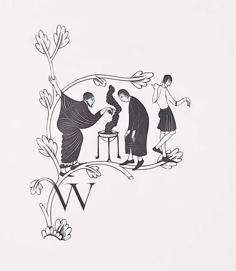 Eric Gill - Eric Gill 1934 Woodblock Print The Yeoman's Tale, 'W ...