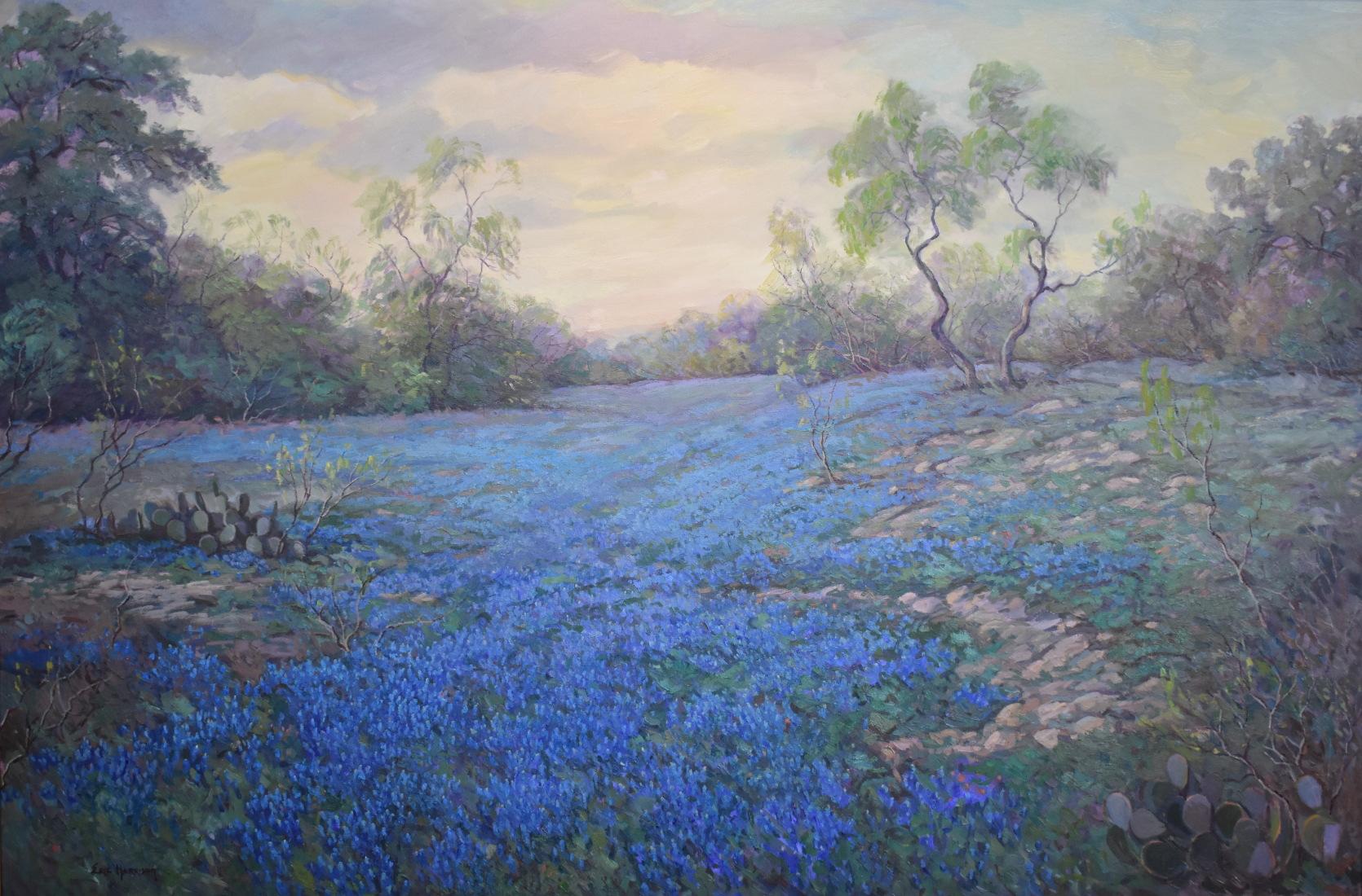 Eric Harrison - "Bluebonnets In Evening Light" Bluebonnet Texas Hill ...