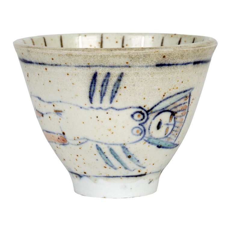 Eric James Mellon Studio Pottery Bowl Painted with Nude For Sale at ...