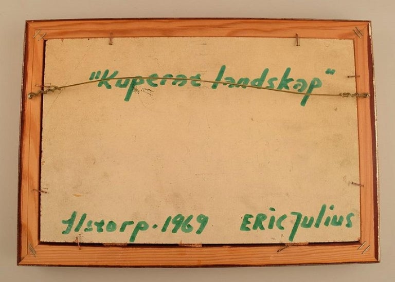 Eric Julius, Listed Swedish Artist, Oil / Board, Modernist Landscape ...