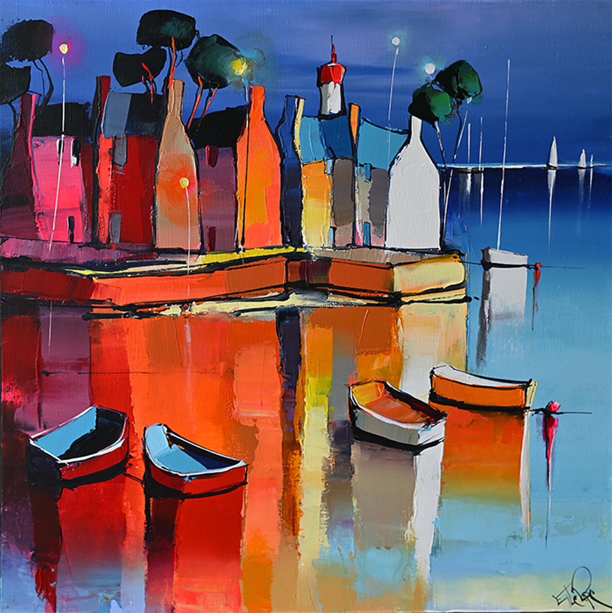Eric Le Pape - La Facade Rose - Ships In The Ocean - Landscape Painting ...