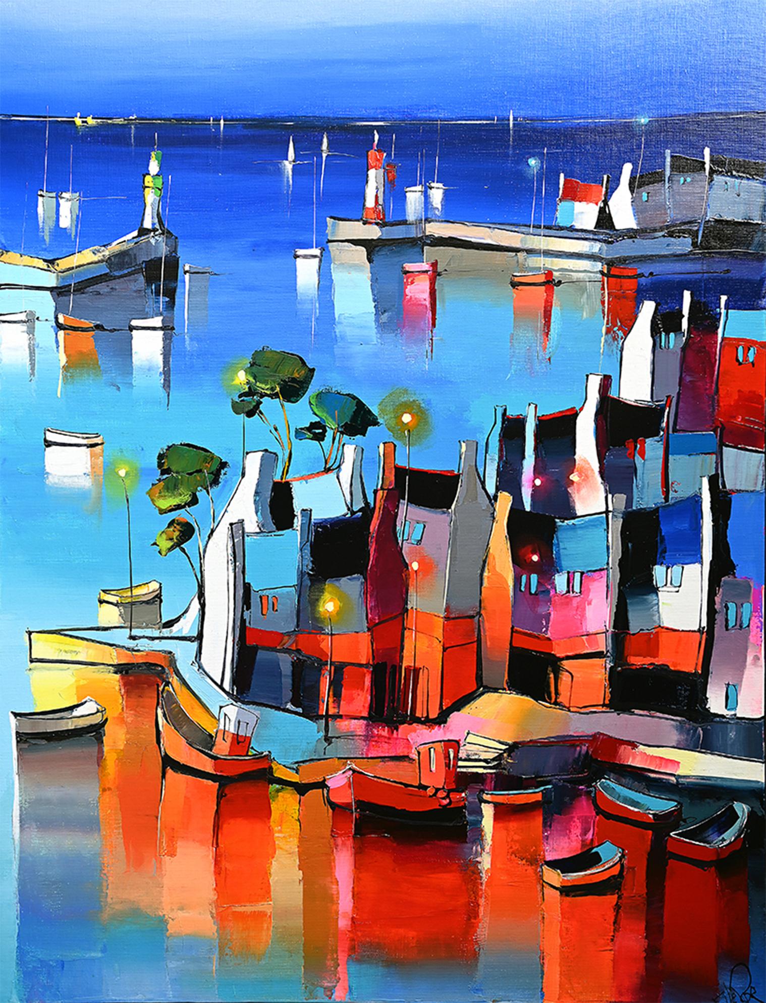 Eric Le Pape - Le Palais - Ships In The Ocean - Landscape Painting by ...