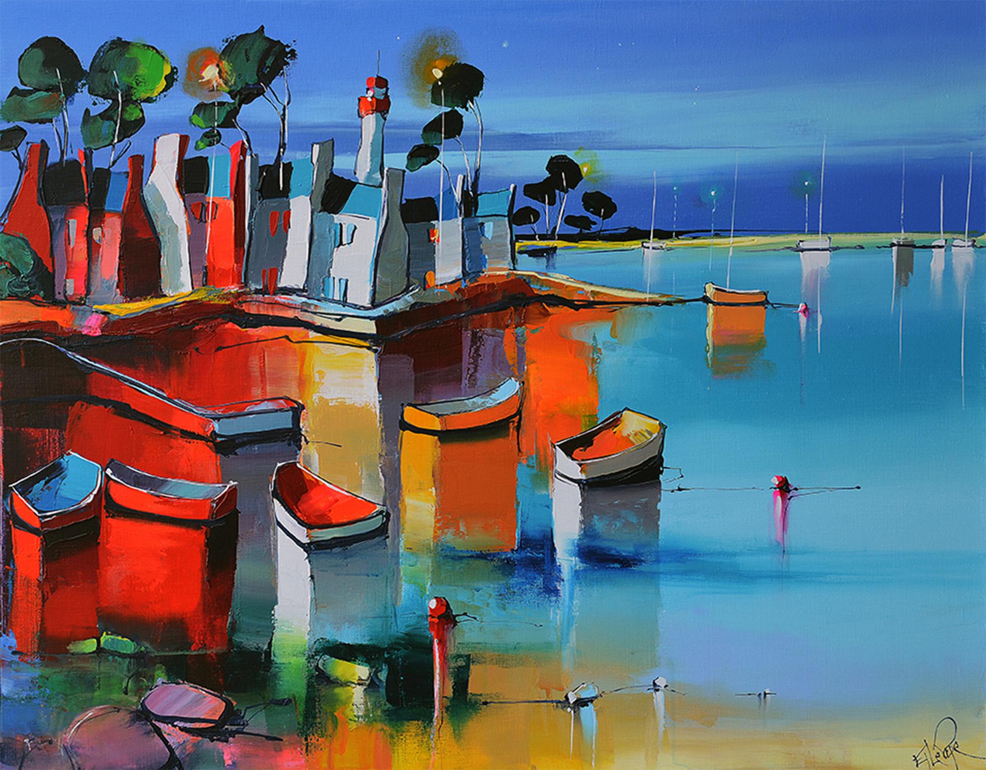 Eric Le Pape - Le Ponton Rouge - Ships In The Ocean - Landscape ...